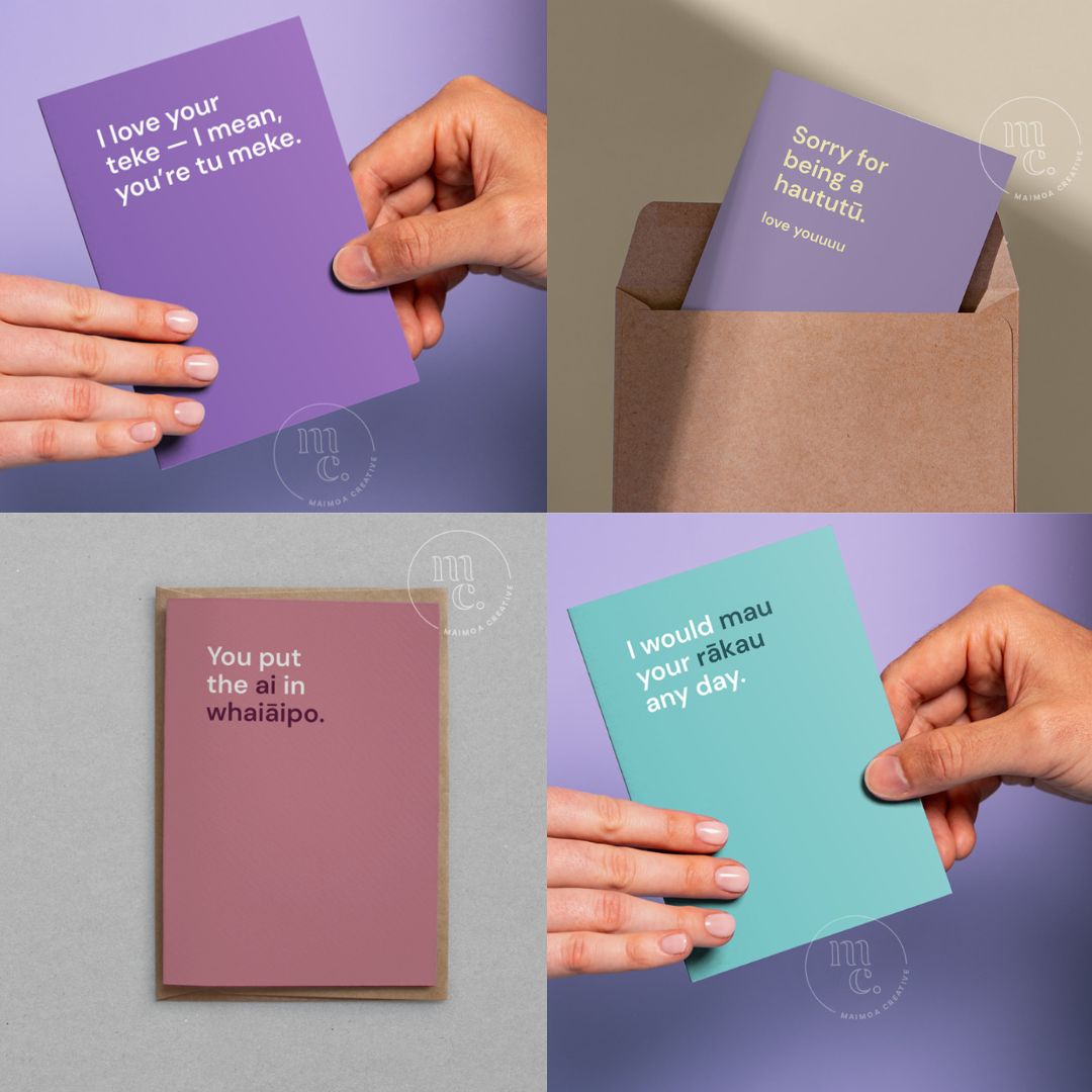 R18 Reo Māori Greeting Card Collection – Native Florist Whangarei